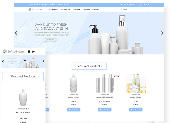 Skincare Website Template For Ecommerce 3dcart