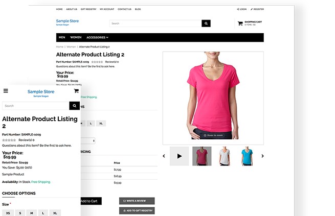 Custom Product Page for Shift4ShopStore